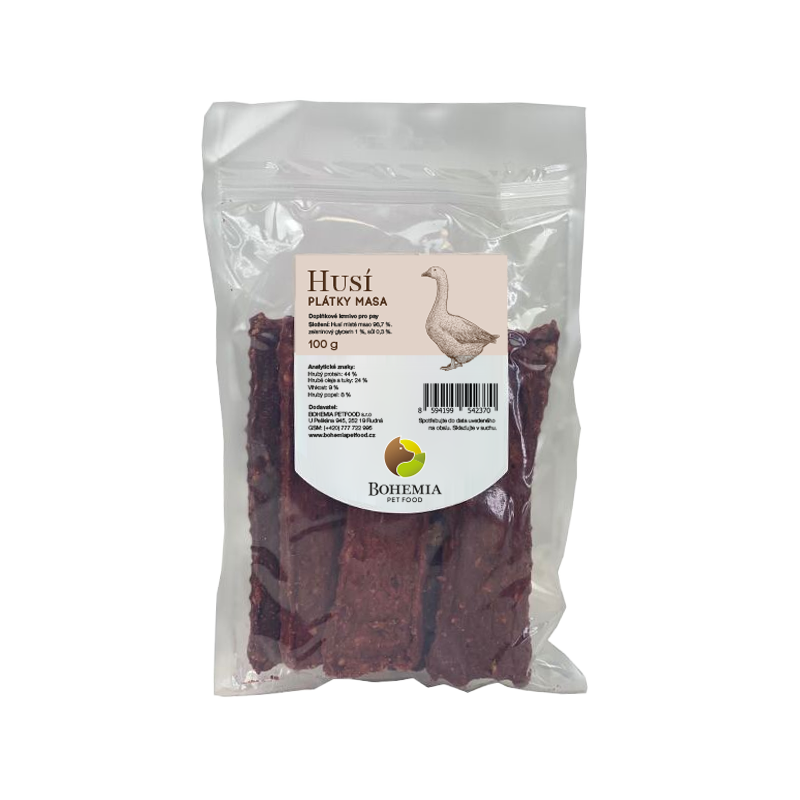 BOHEMIA Husí plátky 100g - Bohemia Pet Food