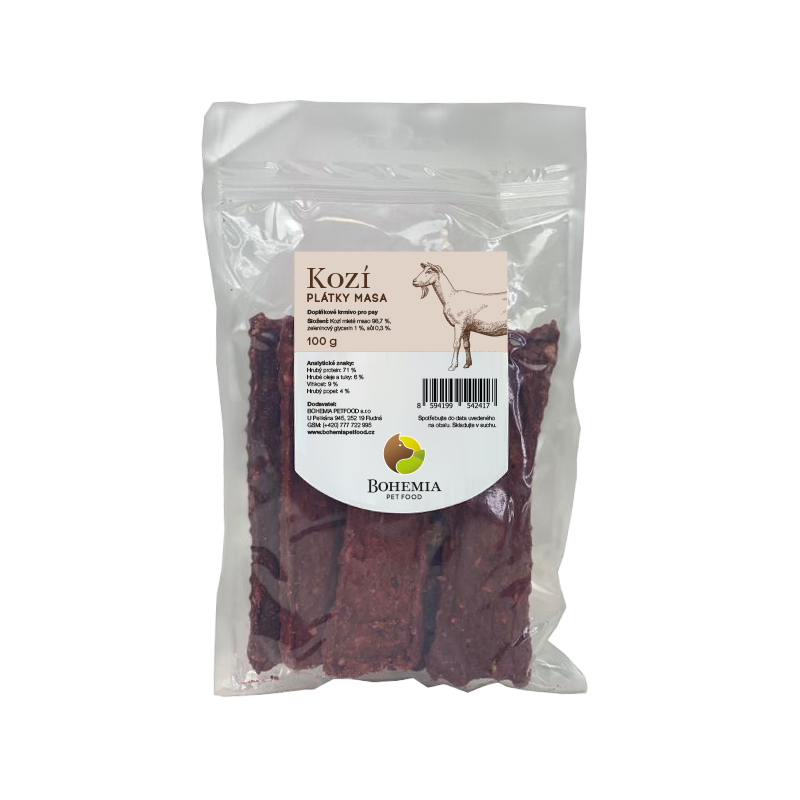 BOHEMIA Kozí plátky 100g - Bohemia Pet Food