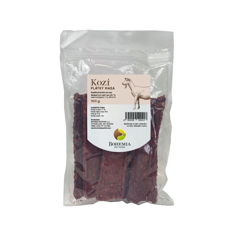 BOHEMIA Kozí plátky 100g - Bohemia Pet Food